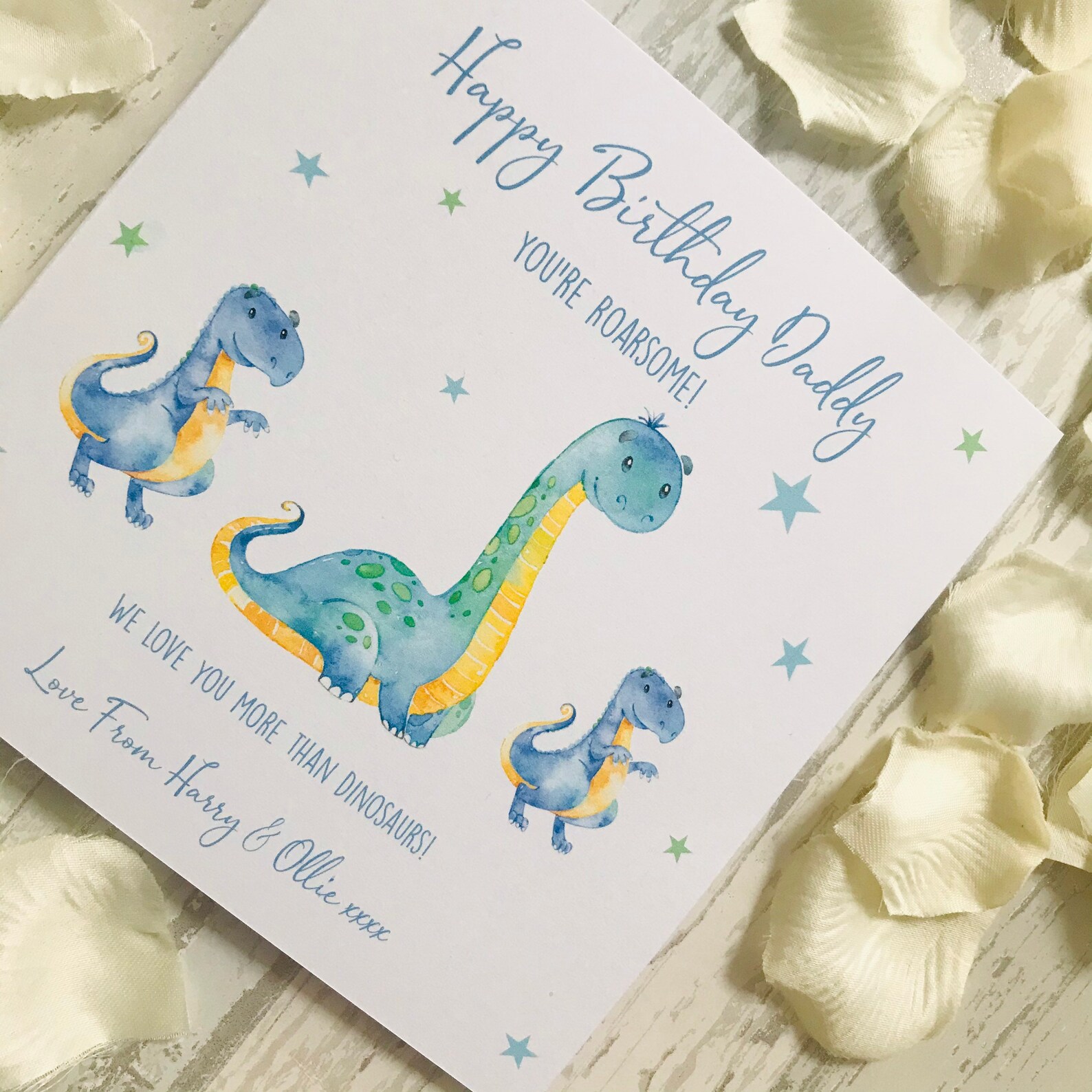 Dinosaur Fathers Day Card Personalised Father's Day Card | Etsy