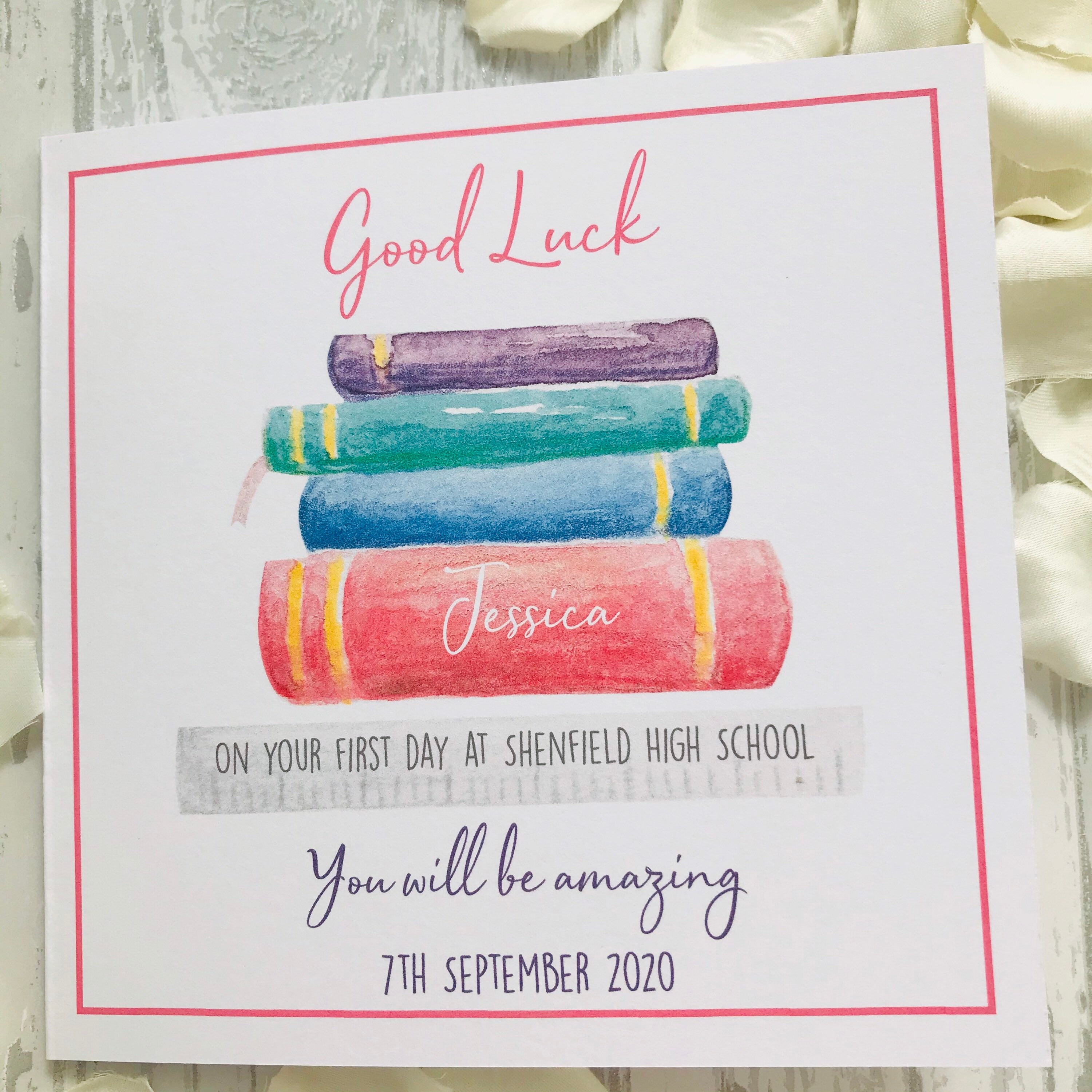 Personalised New School Card First Day at School School - Etsy