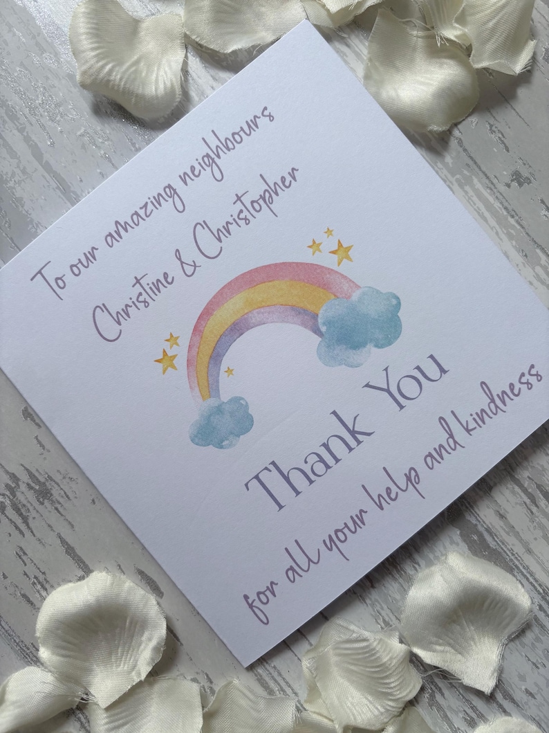 Personalised Thank You Card, Neighbour Thank You, Thank You Card ...