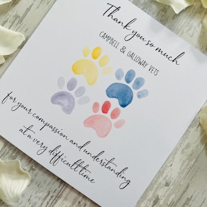 Personalised Vet Card, Vet Thank You, Veterinary Thank You Card ...