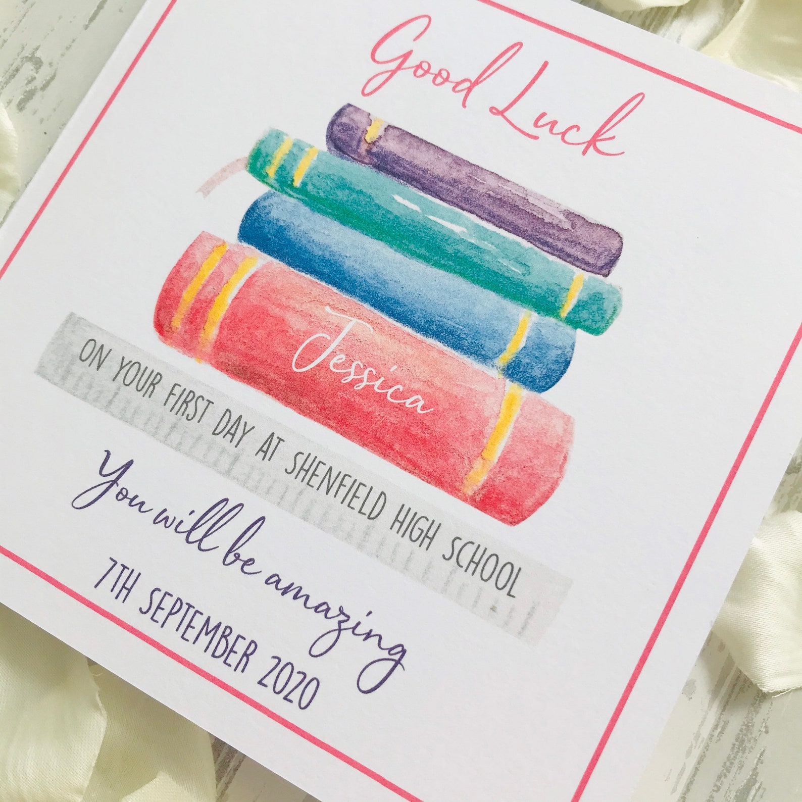 Personalised New School Card First Day at School School - Etsy