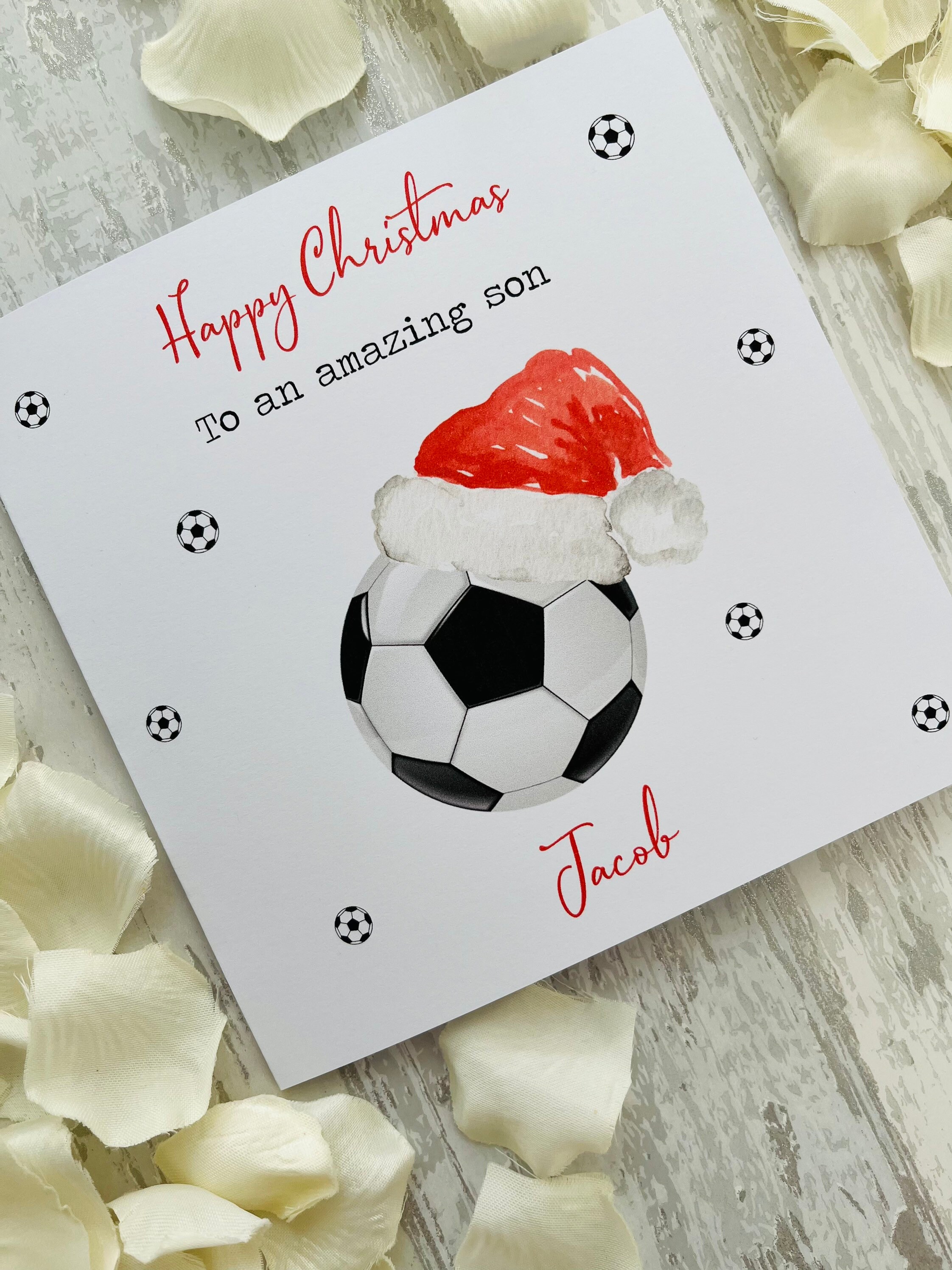 Personalised Christmas Football Card, Football Card, Christmas Card ...