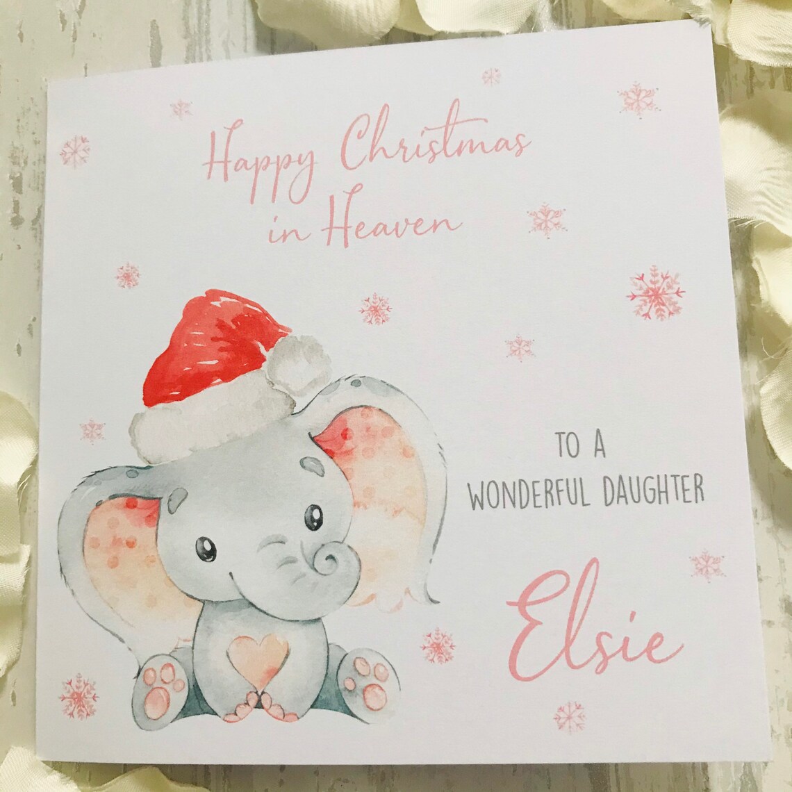 Personalised Christmas in Heaven Angel Baby Loss Card Child Bereavement ...