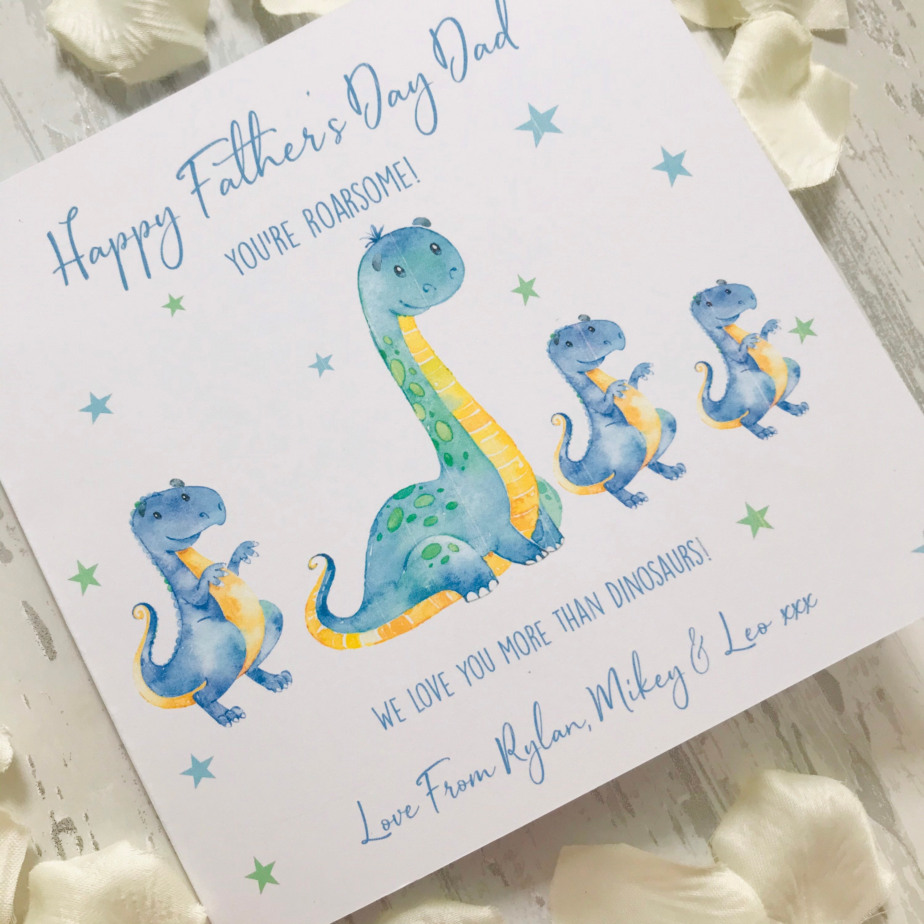 Dinosaur Fathers Day Card Personalised Father's Day Card | Etsy