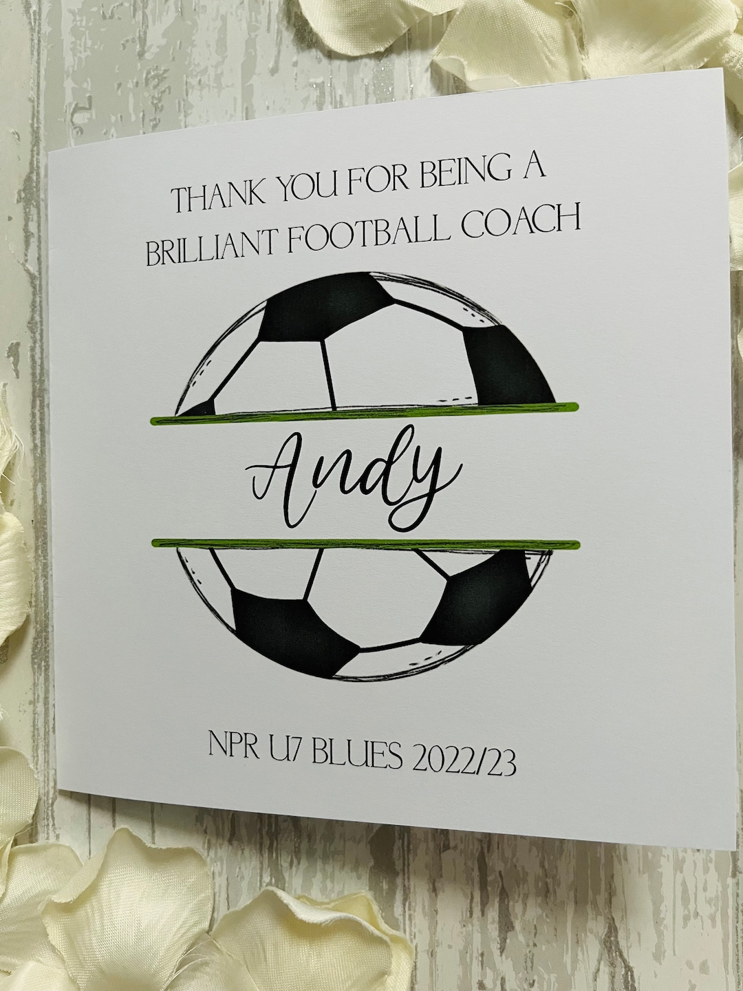 Personalised Football Coach Card, Thank You Card, Football Manager Card ...