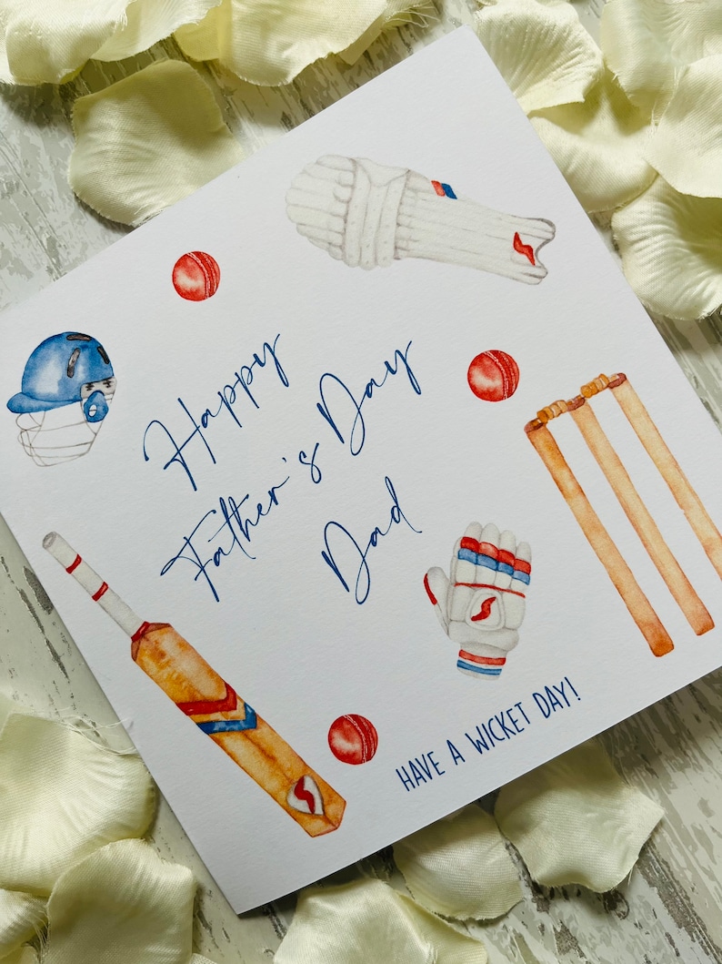 Personalised Cricket Father's Day Card, Cricket Birthday Card, Daddy ...