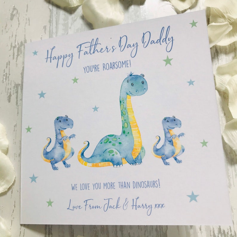 Dinosaur Fathers Day Card Personalised Father's Day Card | Etsy