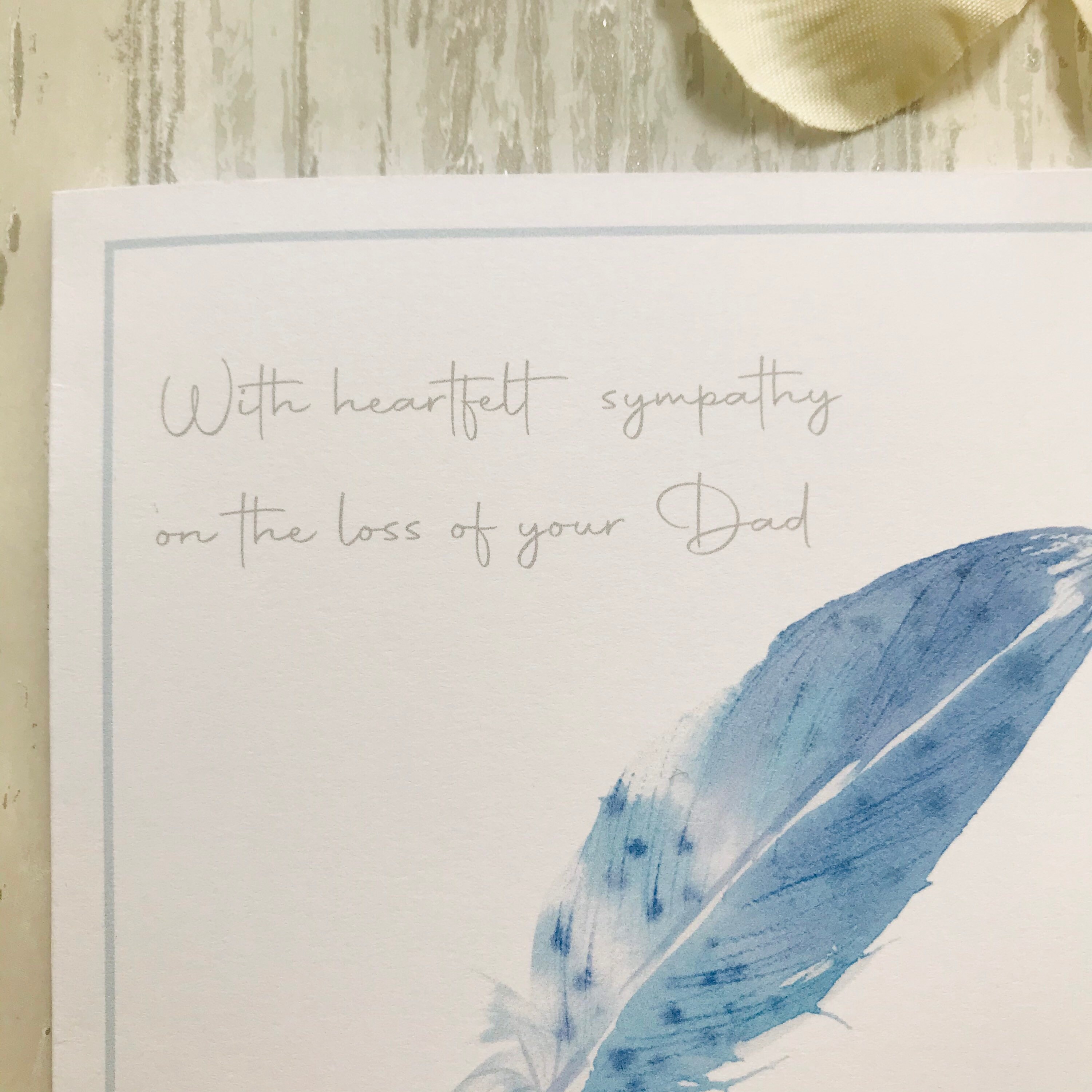 Personalised Sympathy Card Feather Card Condolence Remembering | Etsy UK