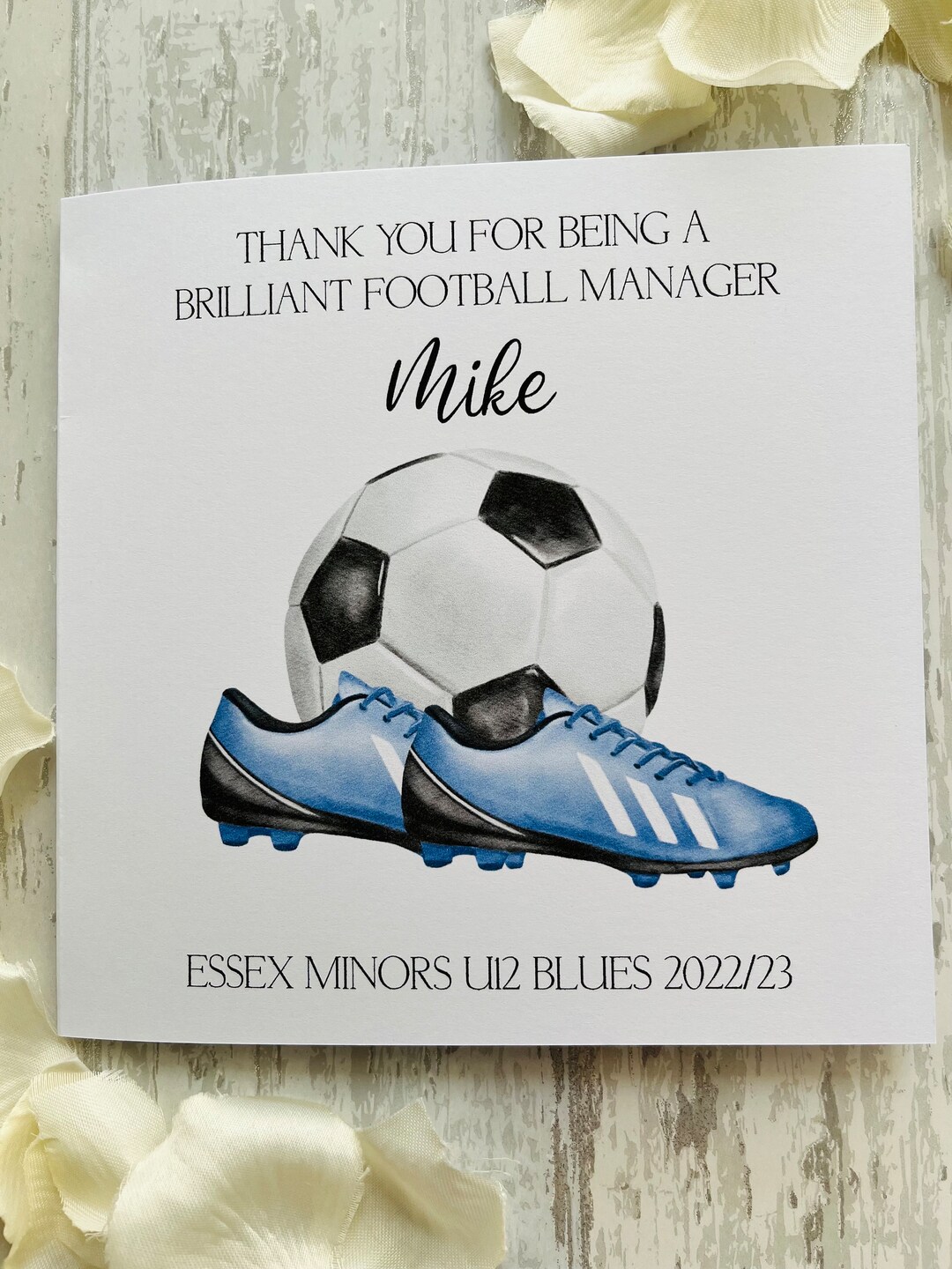 Personalised Football Coach Card, Thank You Card, Football Manager Card ...