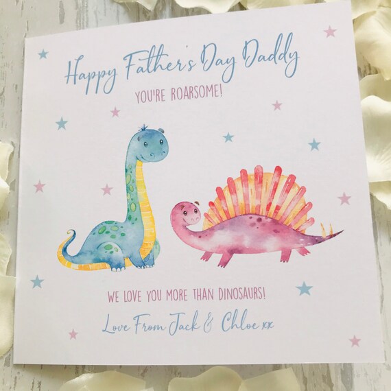 Dinosaur Fathers Day Card Personalised Father's Day Card - Etsy