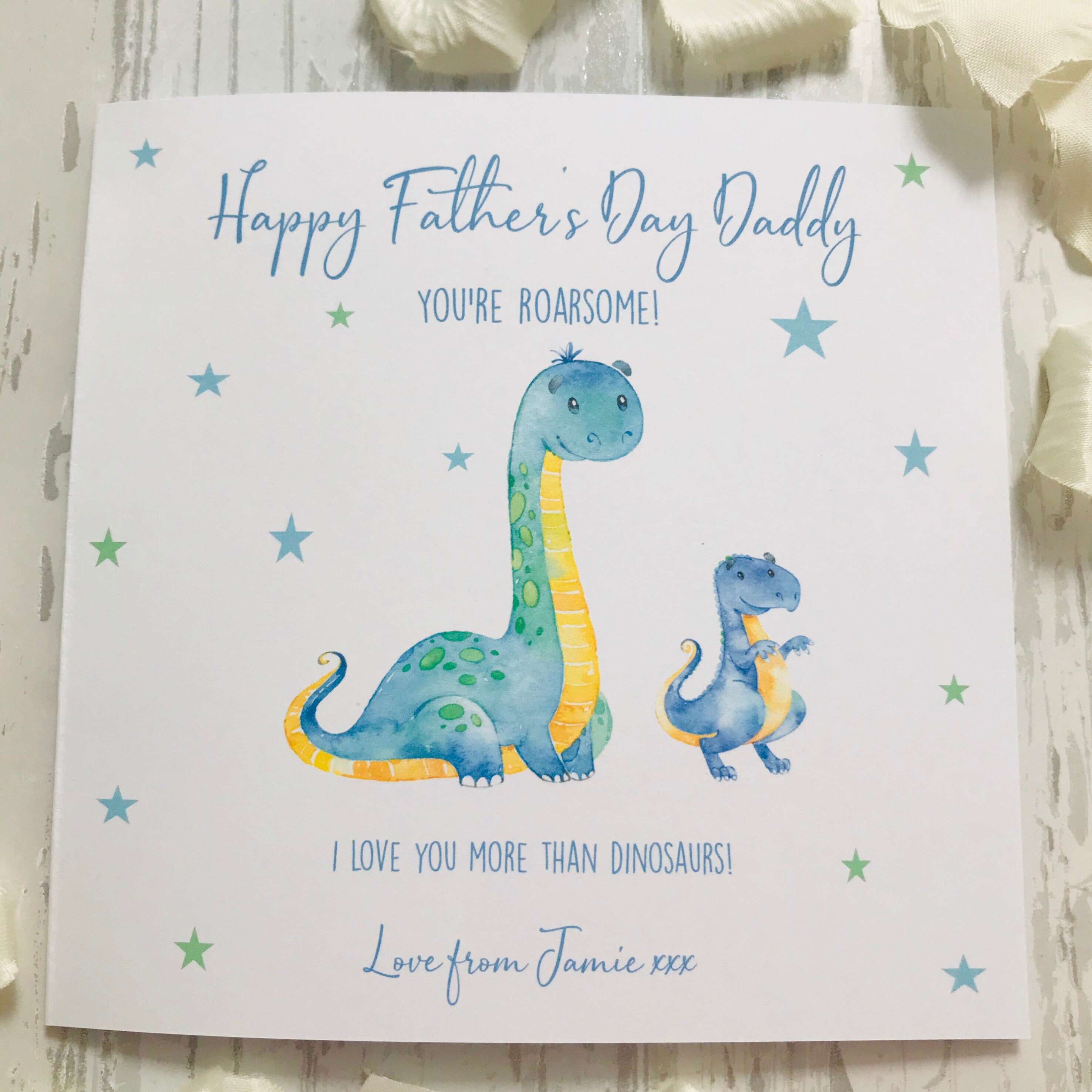 Dinosaur Fathers Day Card Personalised Father's Day Card | Etsy
