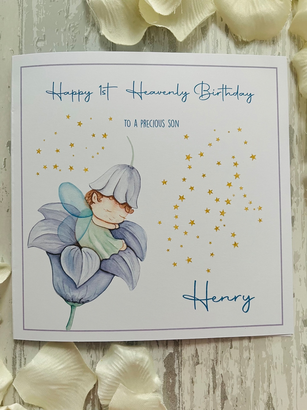 Personalised Heavenly Birthday Card, Angel Baby Loss Card, Birthday in ...
