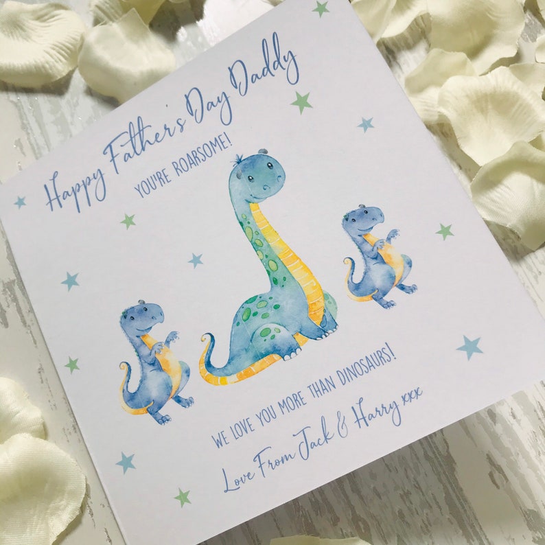 Dinosaur Fathers Day Card Personalised Father's Day Card | Etsy