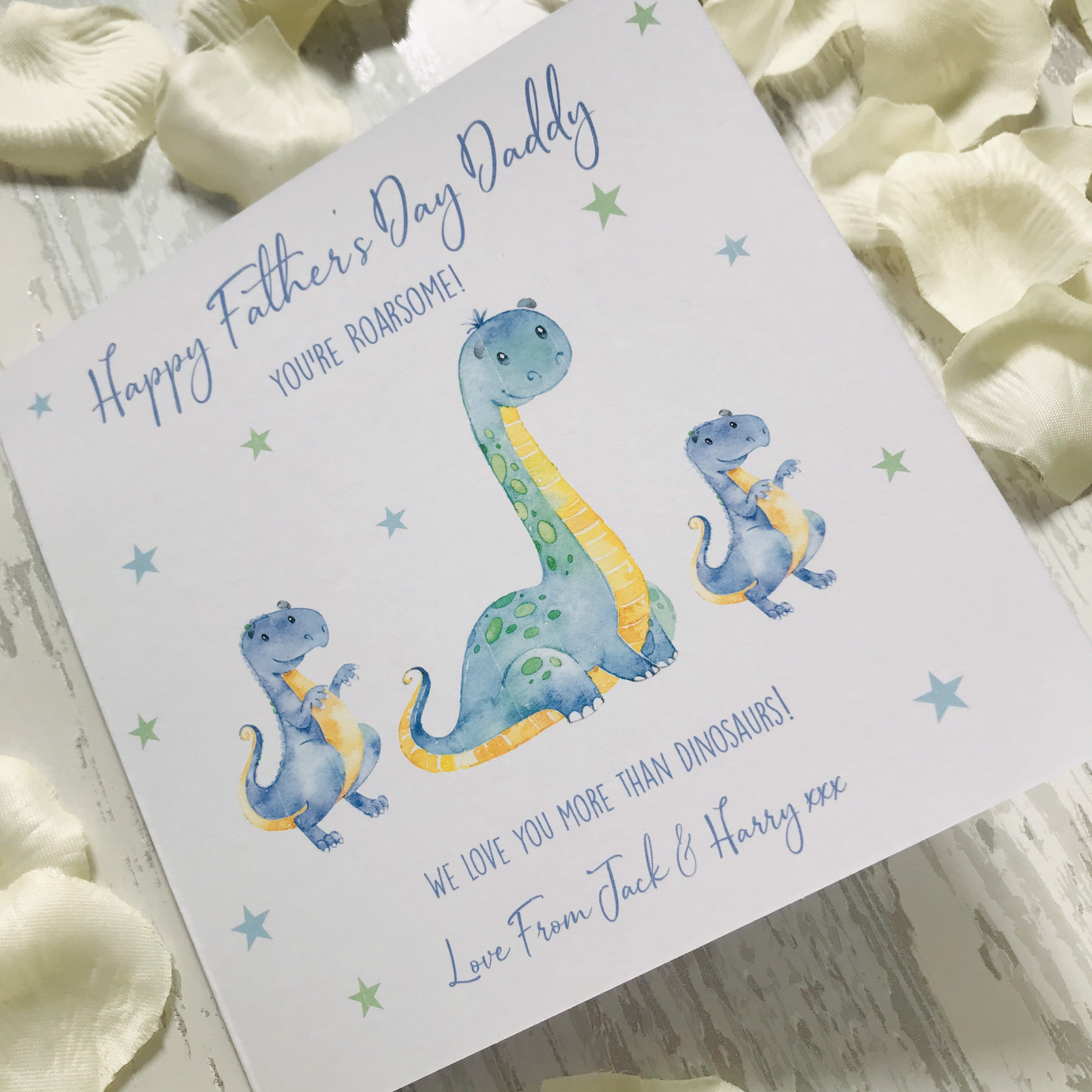 Dinosaur Fathers Day Card Personalised Father's Day Card | Etsy