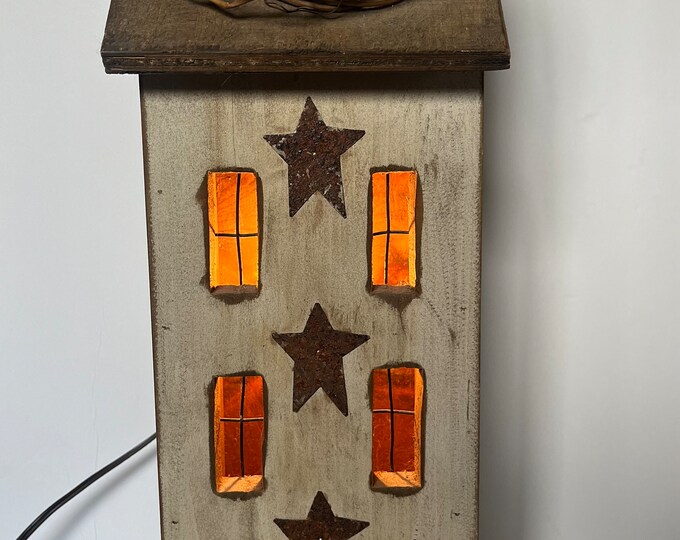 Tall Narrow Wooden Primitive House With Low Light - Etsy