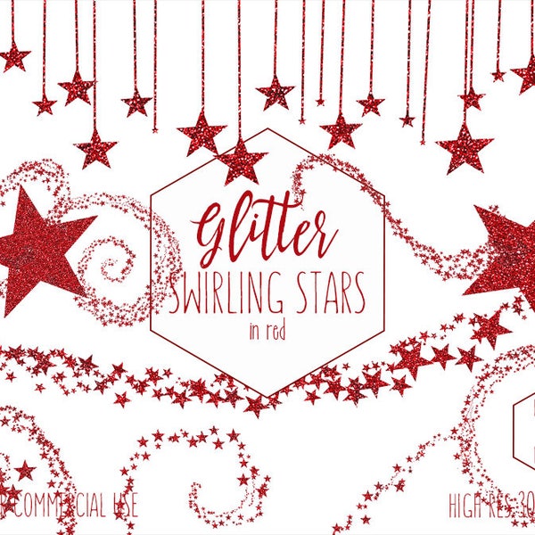 Red Glitter Clipart - Etsy