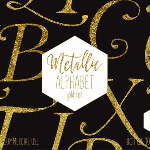 GOLD FOIL ALPHABET Clipart for Commercial Use Wedding Monogram Letters ...