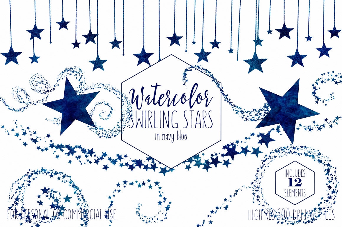 Blue Star Clusters Clip Art