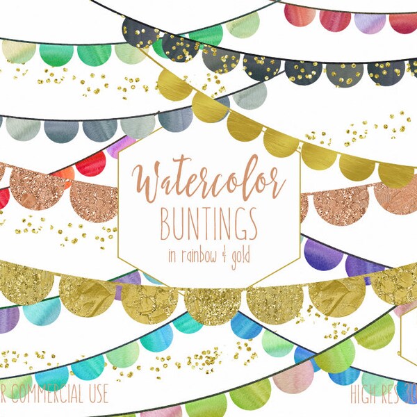 Rainbow Bunting - Etsy