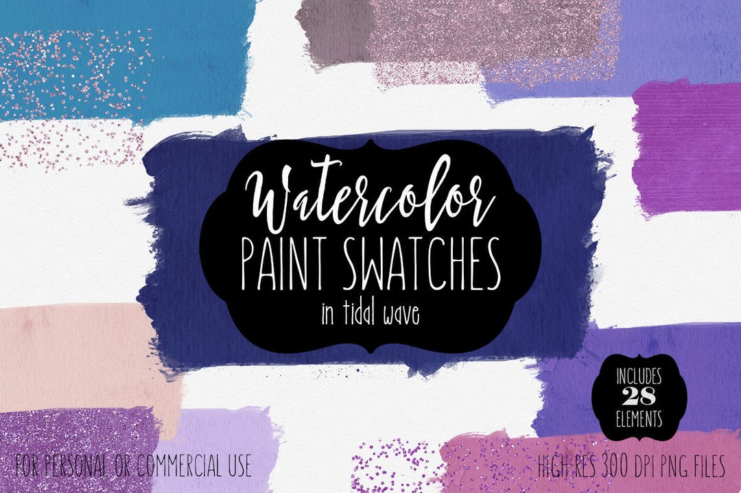 WATERCOLOR BRUSH STROKES Clipart Commercial Use Clip Art 28 - Etsy