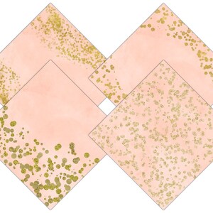 GOLD FOIL & PEACH Digital Paper Pack Confetti Backgrounds - Etsy