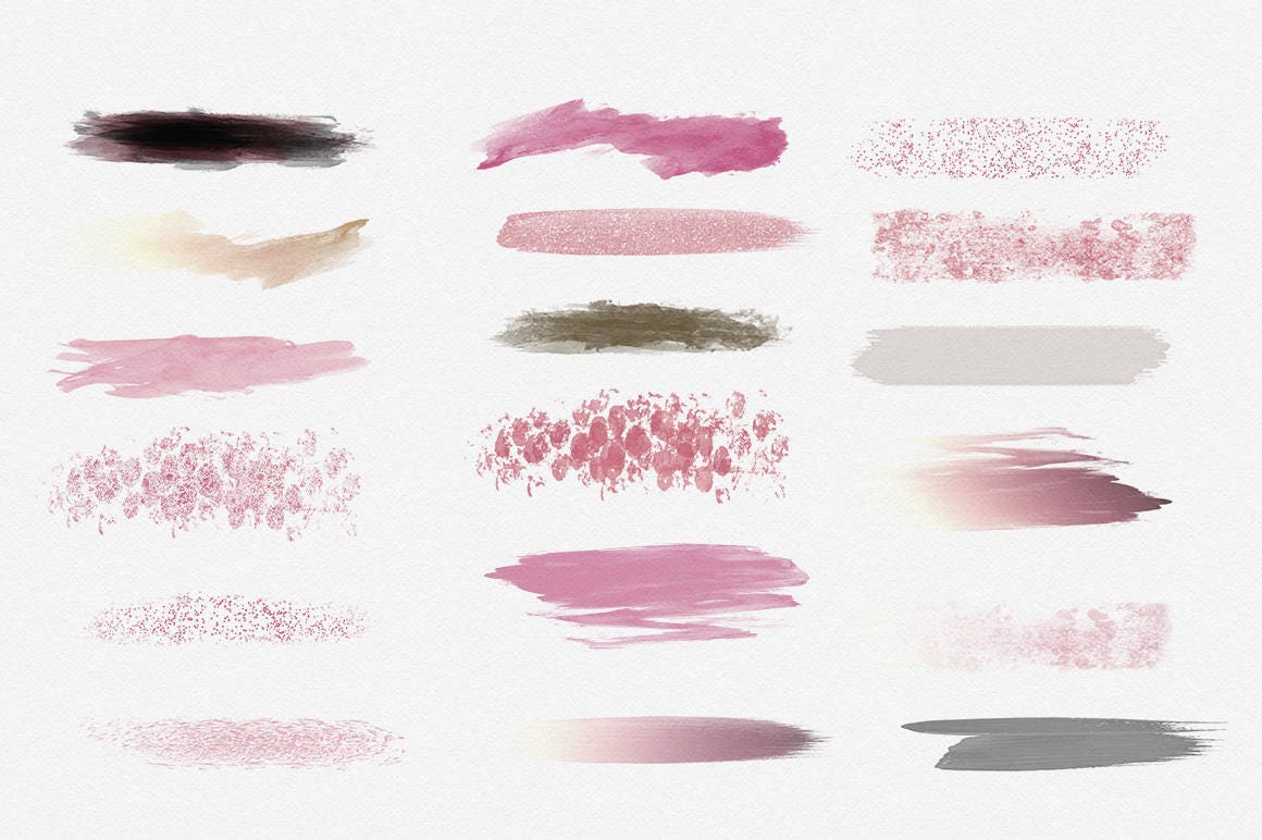 MAUVE PINK WATERCOLOR Brush Stroke Clipart Commercial Use Clip | Etsy