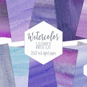 PURPLE WATERCOLOR Digital Paper Pack Commercial Use - Etsy