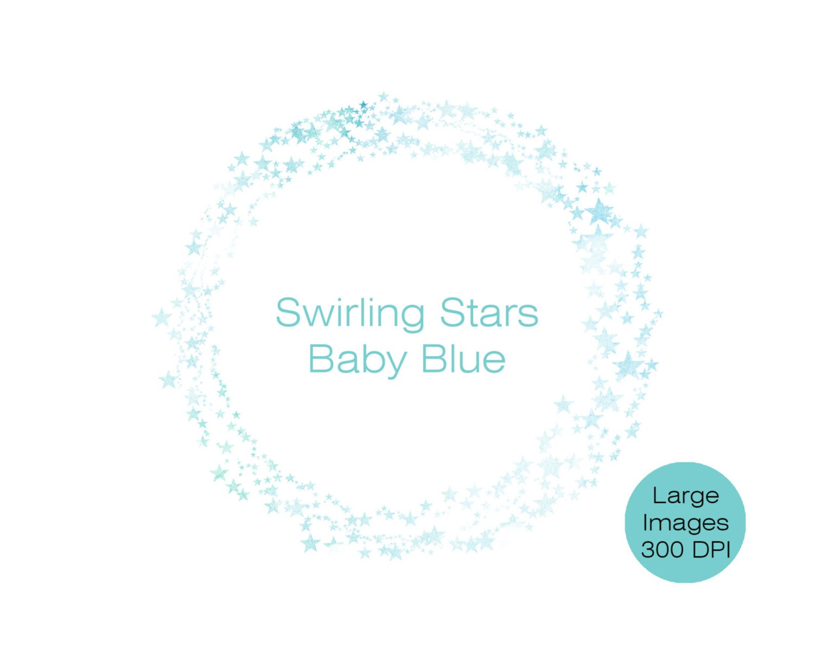BABY BLUE WATERCOLOR Star Clipart Commercial Use Clip Art | Etsy