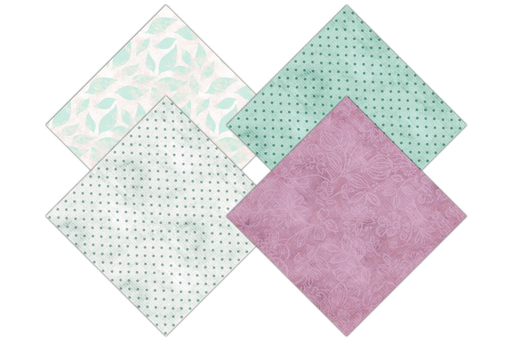 PURPLE & MINT FLORAL Digital Paper Pack Commercial Use Flower | Etsy