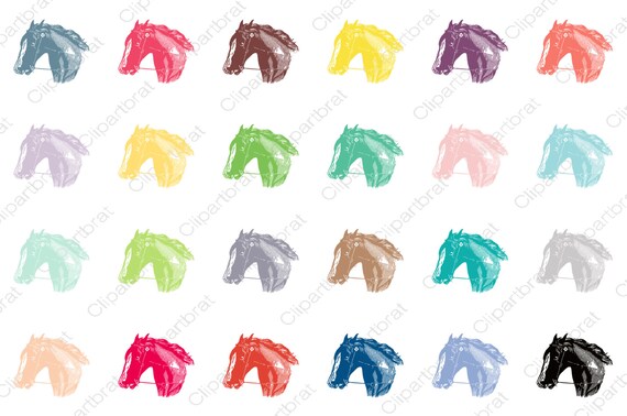 Horse Head Clip Art Color