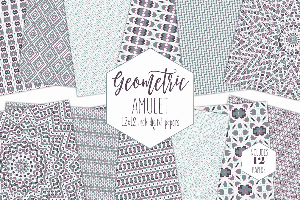 Paper BOHEMIAN TRIBAL Digital Paper Pack Purple Mandala Backgrounds ...
