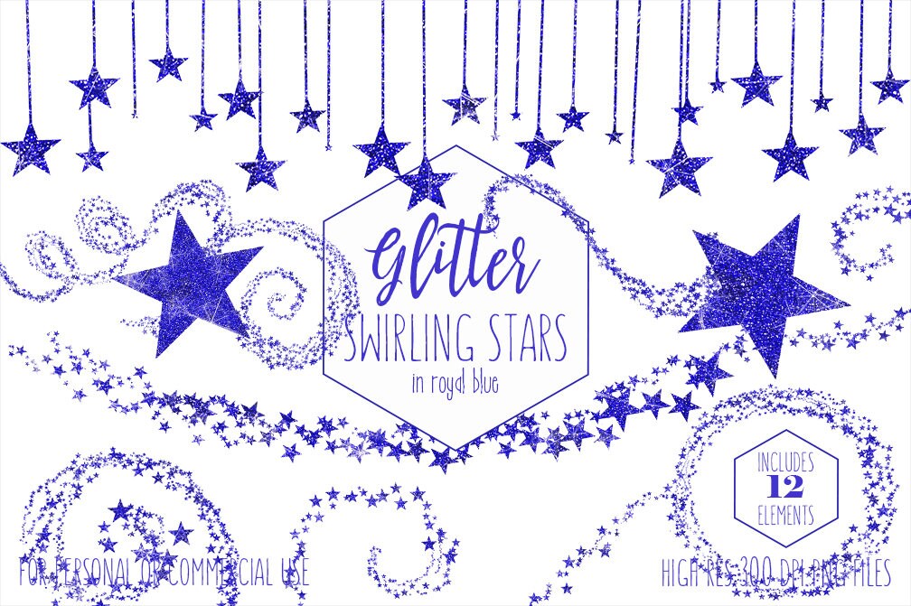 Blue Glitter Star Clipart