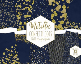 Navy Blue and Gold Digital Seamless Pattern Pack Digital - Etsy