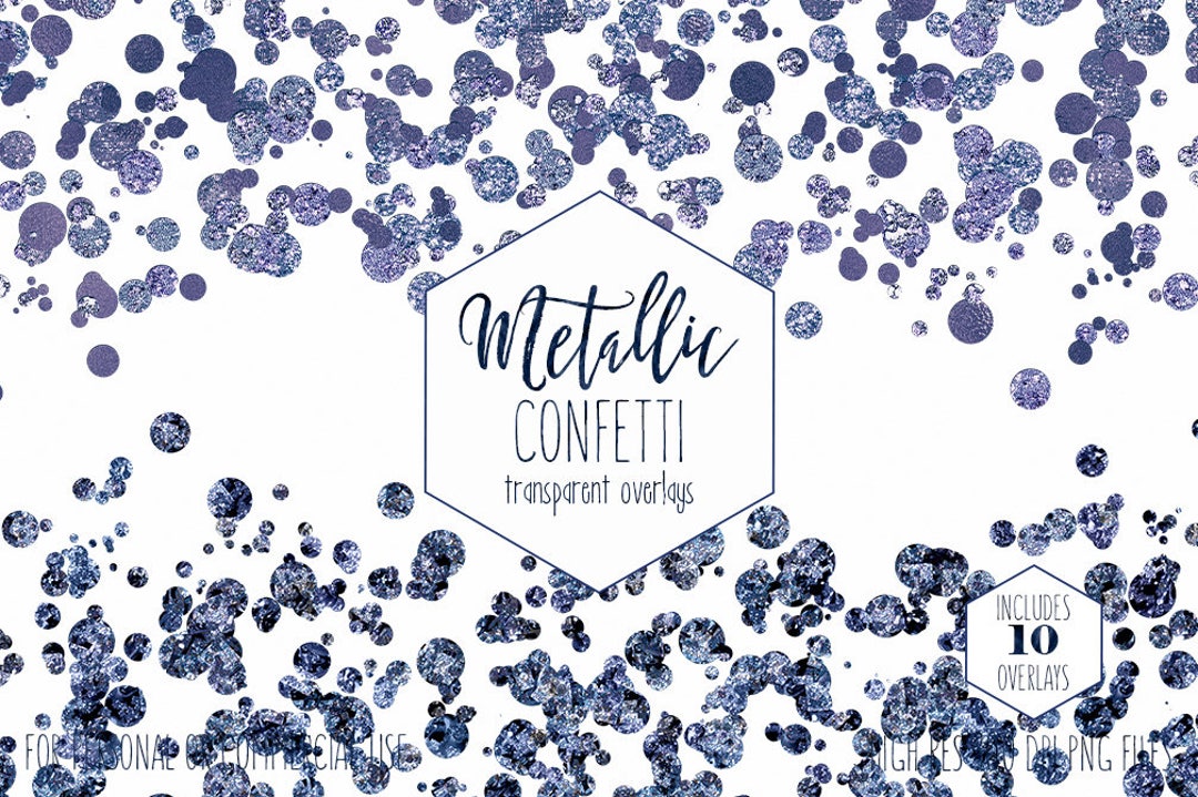 NAVY BLUE CONFETTI Overlay Clipart for Commercial Use Clip Art - Etsy ...
