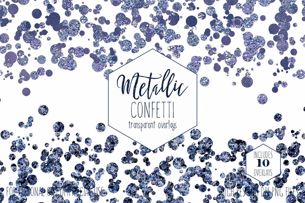 NAVY BLUE CONFETTI Overlay Clipart for Commercial Use Clip Art - Etsy ...