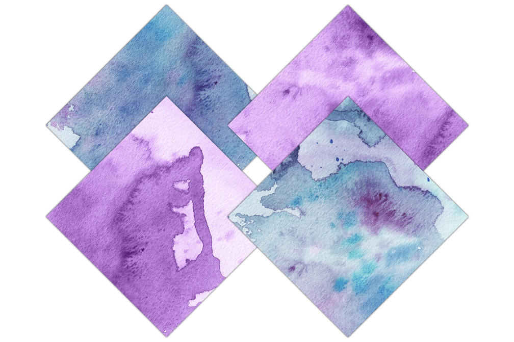 TEAL & PURPLE WATERCOLOR Digital Paper Pack Commercial Use | Etsy