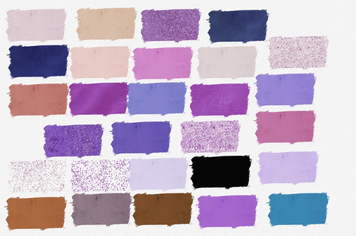 WATERCOLOR BRUSH STROKES Clipart Commercial Use Clip Art 28 - Etsy