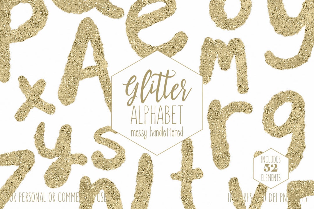 GOLD FOIL ALPHABET Clipart for Commercial Use Hand Lettered - Etsy
