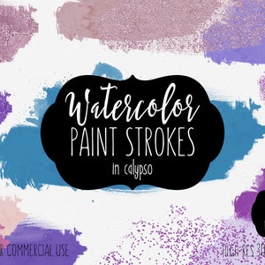 WATERCOLOR BRUSH STROKES Clipart Commercial Use Clip Art 24 - Etsy