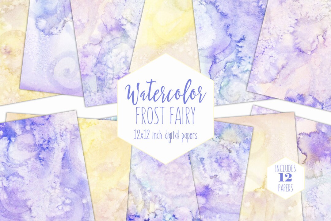 PASTEL YELLOW WATERCOLOR Digital Paper Pack Commercial Use Backgrounds ...