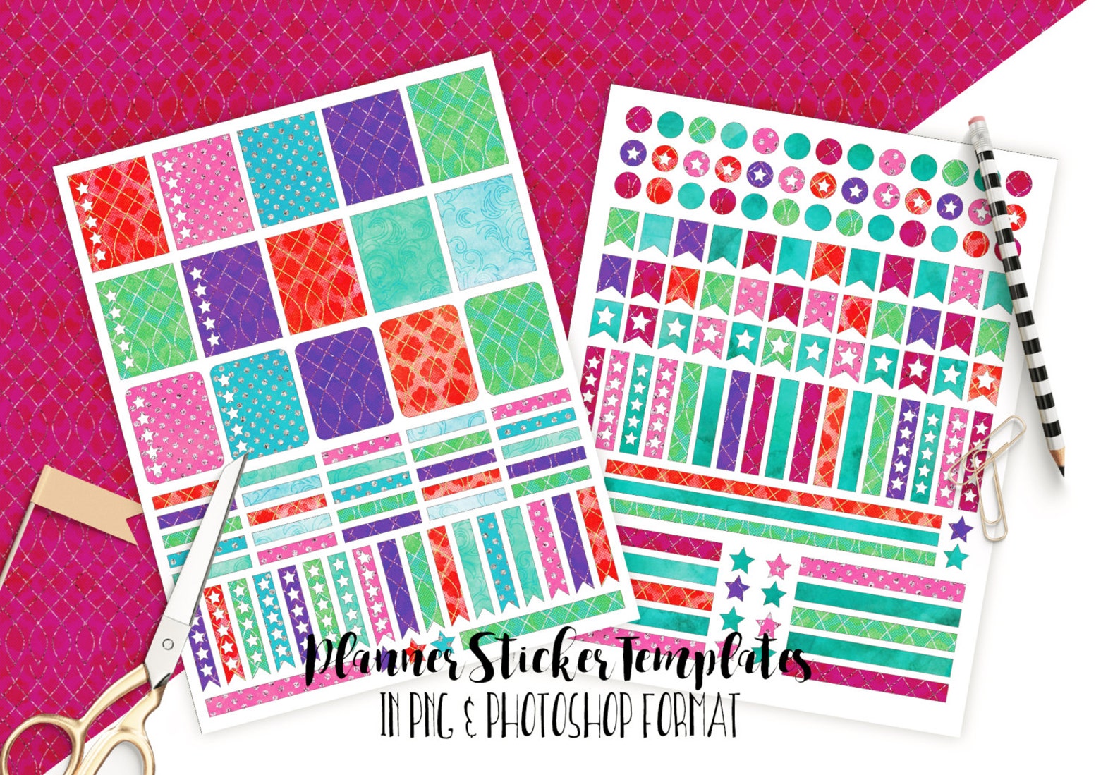 PLANNER STICKER TEMPLATES Personal Use Blank Diy Sticker Sheet - Etsy