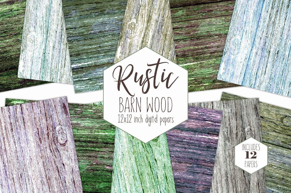 OLD BARN WOOD Digital Paper Pack Chipped Painted Wood | Etsy