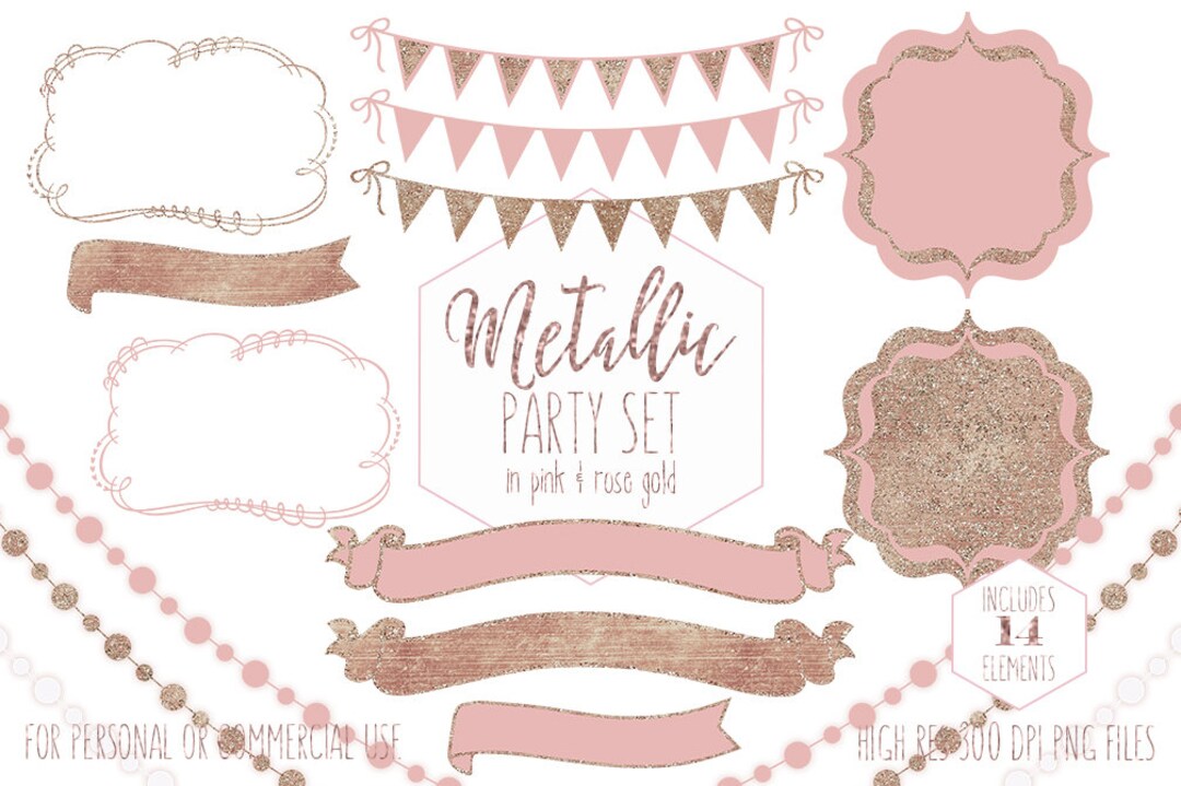 PINK PARTY CLIPART for Commercial Use Planner Clip Art Rose - Etsy