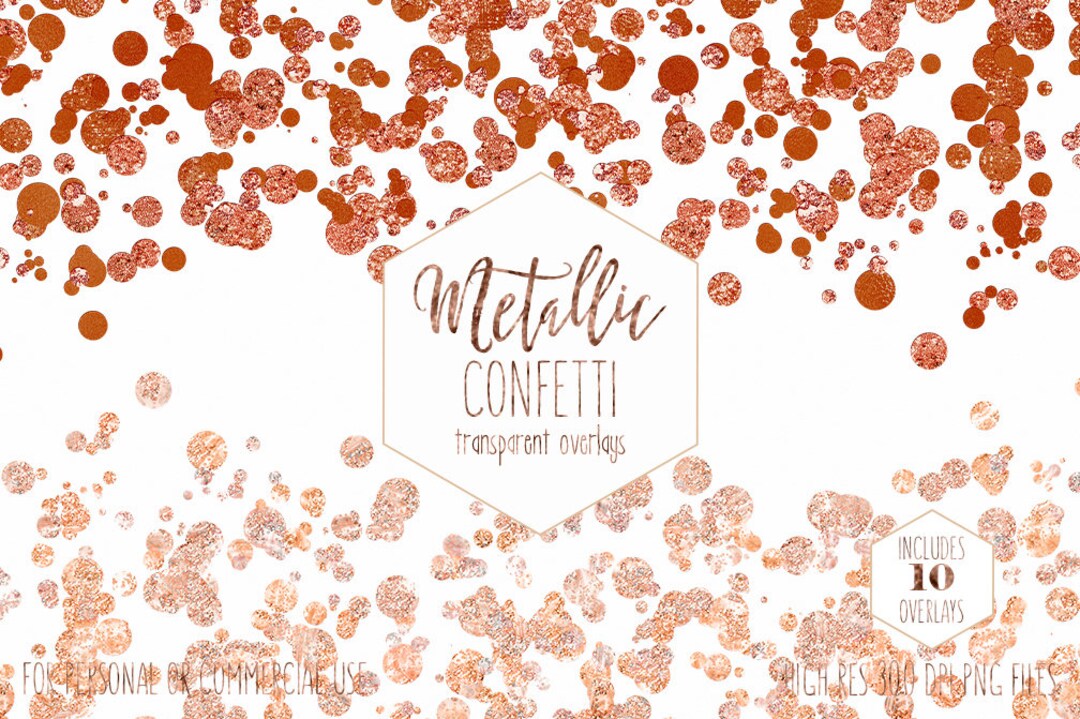METALLIC CONFETTI BORDERS Clipart Commercial Use Clip Art 10 - Etsy