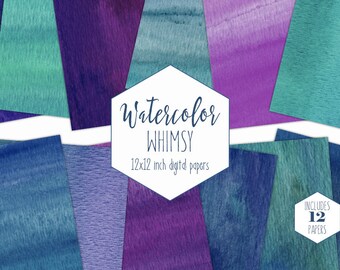 PINK & NAVY BLUE Watercolor Digital Paper Pack Commercial Use | Etsy