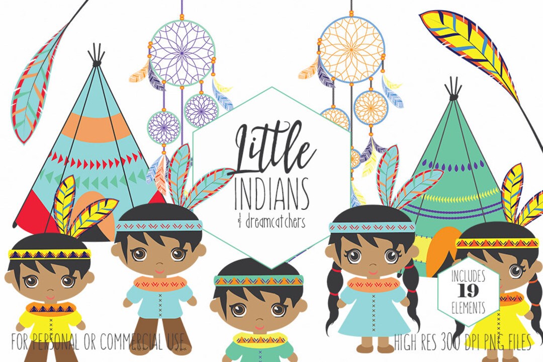 NATIVE AMERICAN INDIAN Clipart for Commercial Use Thanksgiving Clip Art ...