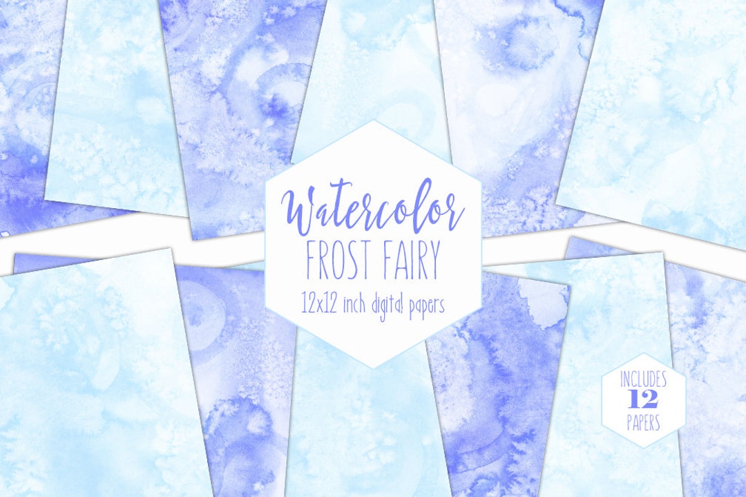 BABY BLUE WATERCOLOR Digital Paper Pack Commercial Use Sky Backgrounds ...