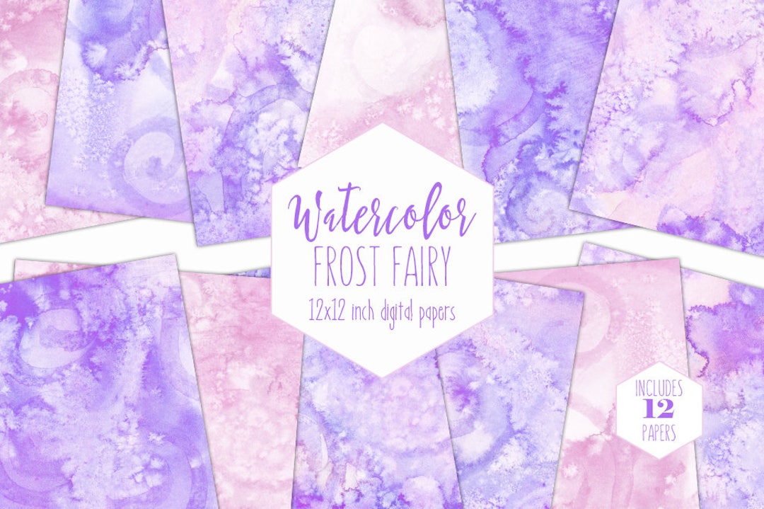 PINK & PURPLE WATERCOLOR Digital Paper Pack Commercial Use - Etsy