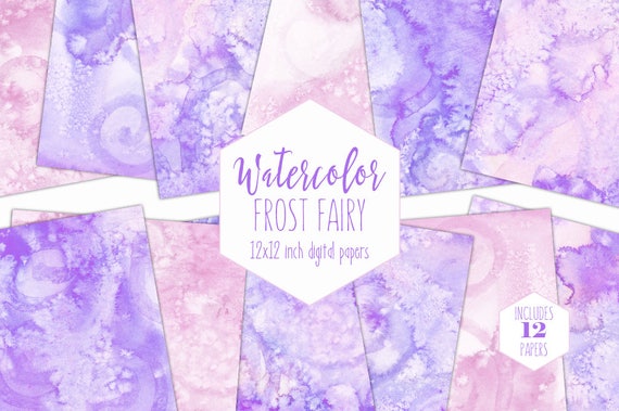 PINK & PURPLE WATERCOLOR Digital Paper Pack Commercial Use | Etsy