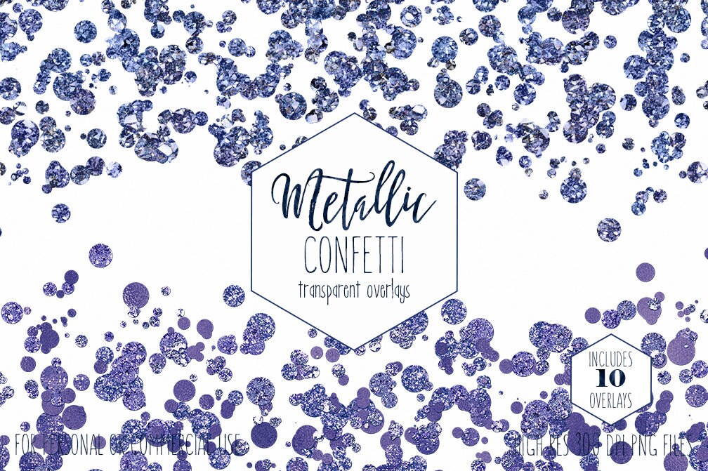 NAVY BLUE CONFETTI Overlay Clipart for Commercial Use Clip Art | Etsy